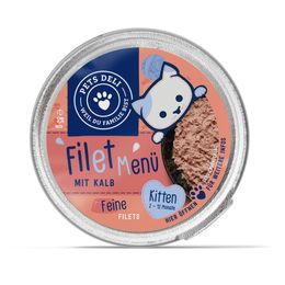 Pets Deli Nassfutter Junior Filet Menü mit Kalb für Katzen - 85g / 12er Pack