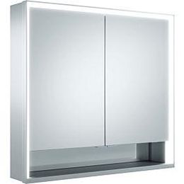 KEUCO Royal Lumos Spiegelschrank 14307171303 700 x 735 x 165 mm, Wandvorbau, silber eloxiert, 2 kurze Türen