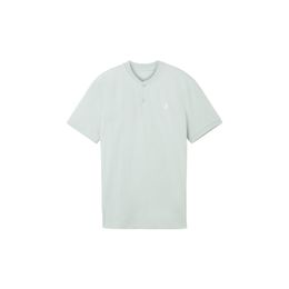 Tom Tailor Denim Herren Basic Poloshirt mit Bomberkragen, grün, Uni, Gr. XXL