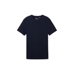 Tom Tailor Denim Herren Basic T-Shirt, blau, Uni, Gr. XL