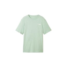 Tom Tailor Herren T-Shirt mit Logo Print, grün, Logo Print, Gr. XL
