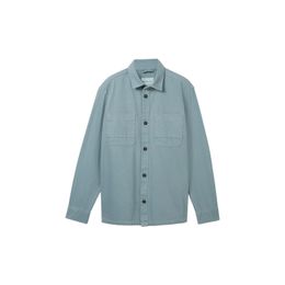 Tom Tailor Herren Twill Overshirt, grün, Uni, Gr. L