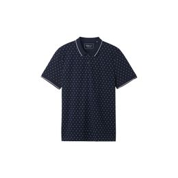 Tom Tailor Denim Herren Poloshirt mit Allover-Print, blau, Allover Print, Gr. XL