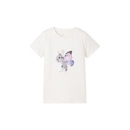 Tom Tailor Mädchen T-Shirt mit Bio-Baumwolle, weiß, Fotoprint, Gr. 104/110