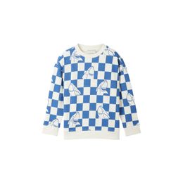 Tom Tailor Jungen Oversized Sweatshirt mit Bio-Baumwolle, blau, Allover Print, Gr. 104/110