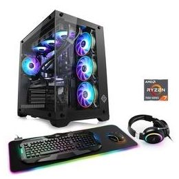 CSL Gaming-PC "Aqueon A78310 Advanced Edition" Computer Gr. Microsoft Windows 11 Home (64 Bit), 32 GB RAM 1000 GB SSD, schwarz