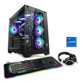 CSL Gaming-PC "Aqueon C77282 Extreme Edition" Computer Gr. Microsoft Windows 11 Home (64 Bit), 64 GB RAM 2000 GB SSD, schwarz