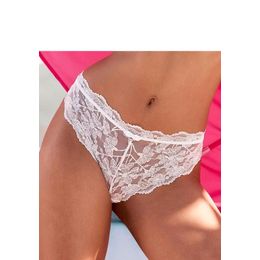 Vivance String 'Mirja' weiß Gr. 32/34 für Damen. Mit Schleife, Schmuckstein, Spitze. Körpernah