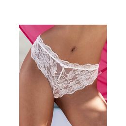 Vivance String 'Mirja' weiß Gr. 36/38 für Damen. Mit Schleife, Schmuckstein, Spitze. Körpernah