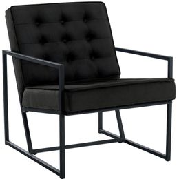CLP Lounger Avon Samt - Lesesessel Mit Gestepptem Samtbezug Und Stabilem Metallgestell