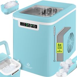 Kesser® Eiswürfelbereiter Eiswürfelmaschine Edelstahl Ice Maker 12 kg 24 h Zubereitung in 7 min 2,2 Liter Wassertank 2 Eiswürfel-Größen LED-Display Selbstreinigungsfunktion