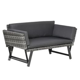 Outsunny Gartensofa mit klappbaren Armlehnen 129 x 66 x 67 cm (LxBxH)