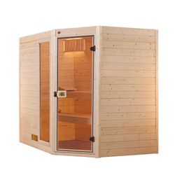 Weka Massivholz-Sauna VALIDA Gr. 4 Sparset 9,0 kW K inkl. integrierter Steuerung, Glast&uuml;r und Fenster