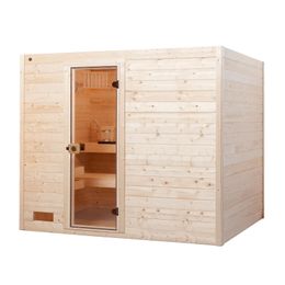 Weka Massivholz-Sauna VALIDA Gr. 4 Sparset 9,0 kW K inkl. integrierter Steuerung, Glast&uuml;r