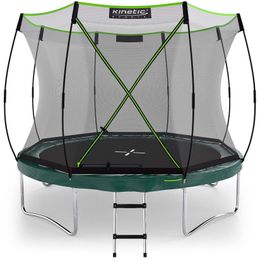 KINETIC SPORTS Trampolin Federlos-Design 'Bungee Safety Elite' - Outdoor Gartentrampolin f&uuml;r Kinder Dunkelgr&uuml;n &Oslash; 305 cm &Oslash; 305 cm