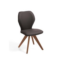 NIEHOFF SITZMÖBEL Niehoff Sitzmöbel Colorado Trend-Line Design-Stuhl Gestell Wild-Nussbaum - Leder Napoli mocca