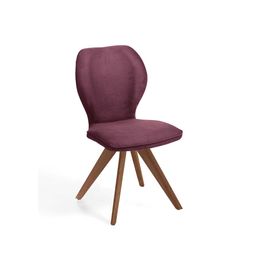 NIEHOFF SITZMÖBEL Niehoff Sitzmöbel Colorado Trend-Line Design-Stuhl Wild-Nussbaum/Polyester - 180° drehbar Nirvana rot