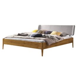 Hasena Lounge Pienza Bettgestell Massivholz Kopfteil gepolstert 180x210 cm Natur Wildeiche Massivholz