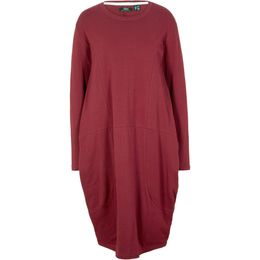 bonprix Knieumspielendes O-förmiges Baumwoll-Shirtkleid mit Taschen aus Web, langarm