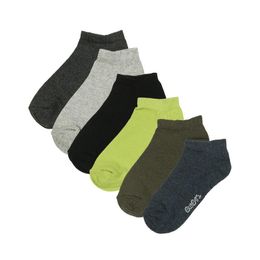 Ewers - Sneaker-Socken ESSENTIAL MIX 6er-Pack in grau/schwarz/olive, Gr.23-26