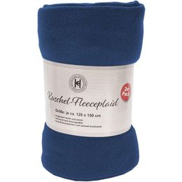 INDA-EXCLUSIV 2er Pack Fleece Decke 120x1500cm -D944368-375-Blau-var