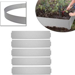 Froadp - 100x15cm Höhe Metall Rasenkante, Verzinkt Mähkante, Silber Beetumrandung Palisade Set, Wurzelsperre Gartenbeet, Gartenumrandung (25m)