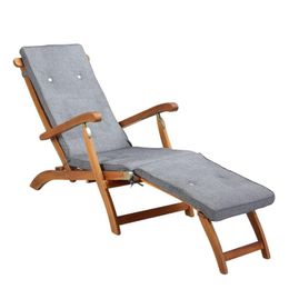 Detex - Liegenauflage Deck Chair atmungsaktiv Polsterauflage grau & creme meliert grau meliert