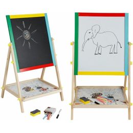 BURI Spieltafel doppelseitig Kreidetafel & Whiteboard 40x65x33cm Kindertafel