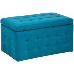 Beliani Hocker Marineblau Samt Rechteckig mit Stauraum Deckel Steppung Modern Sitzbank Bettbank Fußbank Fußhocker Schemel Schlafzimmer Wohnzimmer Flur - Blau