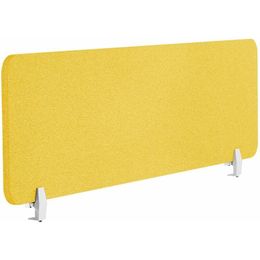 Beliani Schreibtisch Trennwand Senfgelb Stoff pet Kunststoff 180 x 40 cm zum Aufstellen Klemmen Schallschutz Sichtschutz Pinnwand Büro Home Office - Gelb