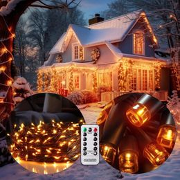 Monzana® Lichterkette Außen 200x 400x 600x LED mit Fernbedienung Timer 8 Leuchtmodi Dimmbar IP44 Innen Weihnachtsbeleuchtung Warmweiß Kaltweiß Bunt