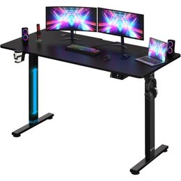 Casaria - Höhenverstellbarer Schreibtisch mit Tischplatte Elektrisch lcd- Display 73-118cm Stahlgestell Büro Gaming Computertisch 140cm Schwarz
