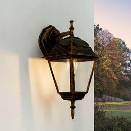 Licht-Erlebnisse - Rustikale Wandlampe Außen IP44 Schwarz Kupfer tirol - Schwarz Kupfer