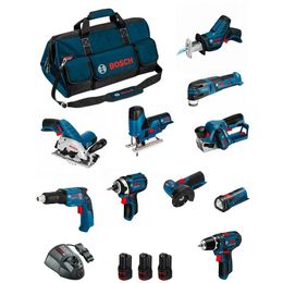 Bosch - Kit BMKB10-28CD3 (GSR12V-15+GTB12V-11+GDR12V-105+GWS12V-76+GST12V-70+GKS12V-26+GOP12V-28+GSA12V-14+GLI12V-80+GHO12V-20...)