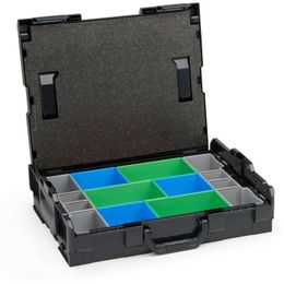 BS SYSTEMS BOSCH-SORTIMO System L-BOXX 102 schwarz Verschlüsse anthrazit & Inset-Boxen-Set CD3 & Deckeleinlage - schwarz