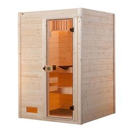 Weka Massivholz-Sauna VALIDA Gr. 1 Sparset 4,5 kW OS inkl. digitaler Steuerung, Glastür