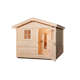 Weka Saunahaus MIKKELI Sparset 7,5 kW BioS inkl. digitaler Steuerung, natur