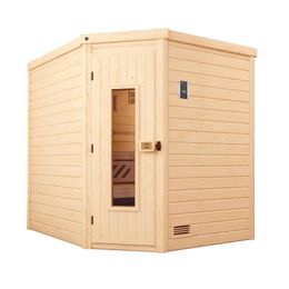 Weka Premium Massivholz-Sauna TURKU - Gr. 2 Sparset 7,5 kW OS inkl. digitaler Steuerung, Massivholztür