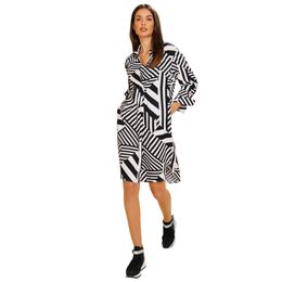 Druckkleid Rick Cardona BY HEINE "Kleid" Gr. 34, Normalgrößen, schwarz-weiß (schwarz, weiß, gestreift) Damen Kleider Langarm