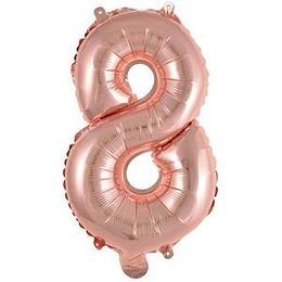 Amscan® Folienballon Mini, Zahl 8 rosé, 1 St.