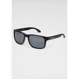 BACK IN BLACK Eyewear Sonnenbrille Vollrand Sonnenbrille Kunststoff schwarz mit dunklen Gläsern, schwarz
