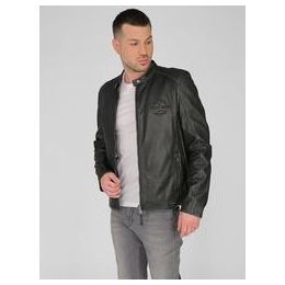 Lederjacke Mustang "31021308" Gr. M, schwarz (black olive) Herren Jacken