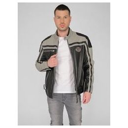 Bikerjacke Mustang "31021213" Gr. 60, schwarz (black/grey) Herren Jacken