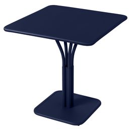 Fermob LUXEMBOURG kleiner Tisch mit massiver Platte Stahl 71x71 cm Abyssblau Stahl/Stahl