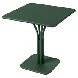 Fermob LUXEMBOURG kleiner Tisch mit massiver Platte Stahl 71x71 cm Zederngrün Stahl/Stahl