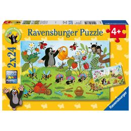 RAVENSBURGER VERLAG Puzzle DER MAULWURF IM GARTEN 2x24-teilig