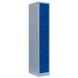 LÜLLMANN LÜLLMANN Schließfachschrank enzianblau, lichtgrau 520511, 5 Schließfächer 31,5 x 50,0 x 180,0 cm