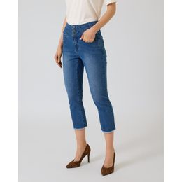 Fiora Blue 7/8-Jeans mit geknöpftem Bund