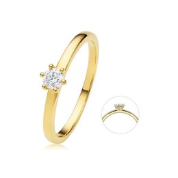 ONE ELEMENT Diamantring 0.2 ct Diamant Brillant Ring aus 585 Gelbgold, Damen Gold Schmuck, goldfarben