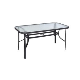 Merxx Roma Tisch 150 x 80 cm grau Aluminium/Kunststoffgeflecht